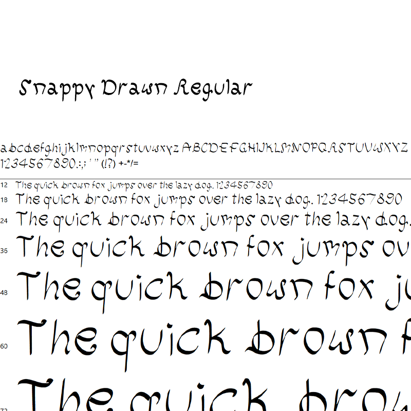 SnappyDrawn - a handwritten font